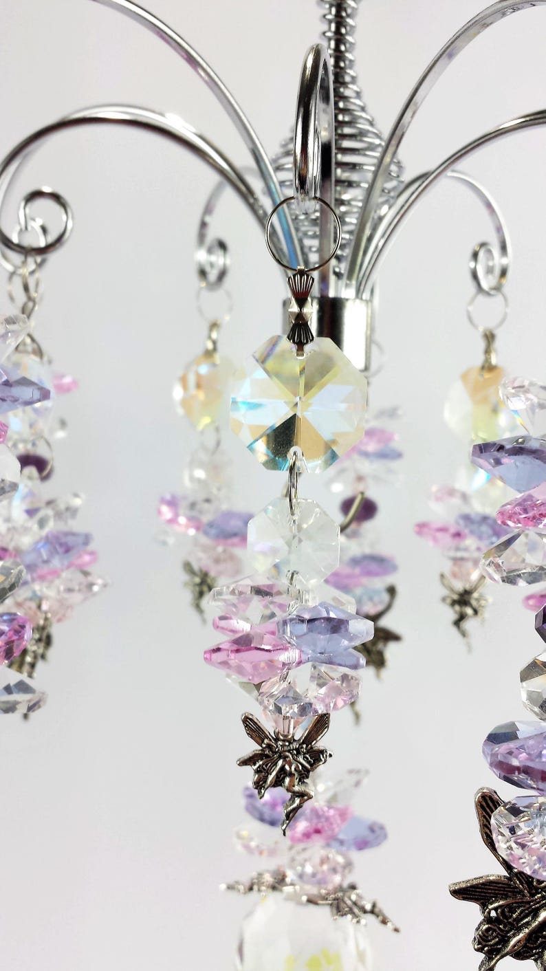Large Fairy Crystal Suncatcher Chandelier. 11 Suncatchers With Hanging ...