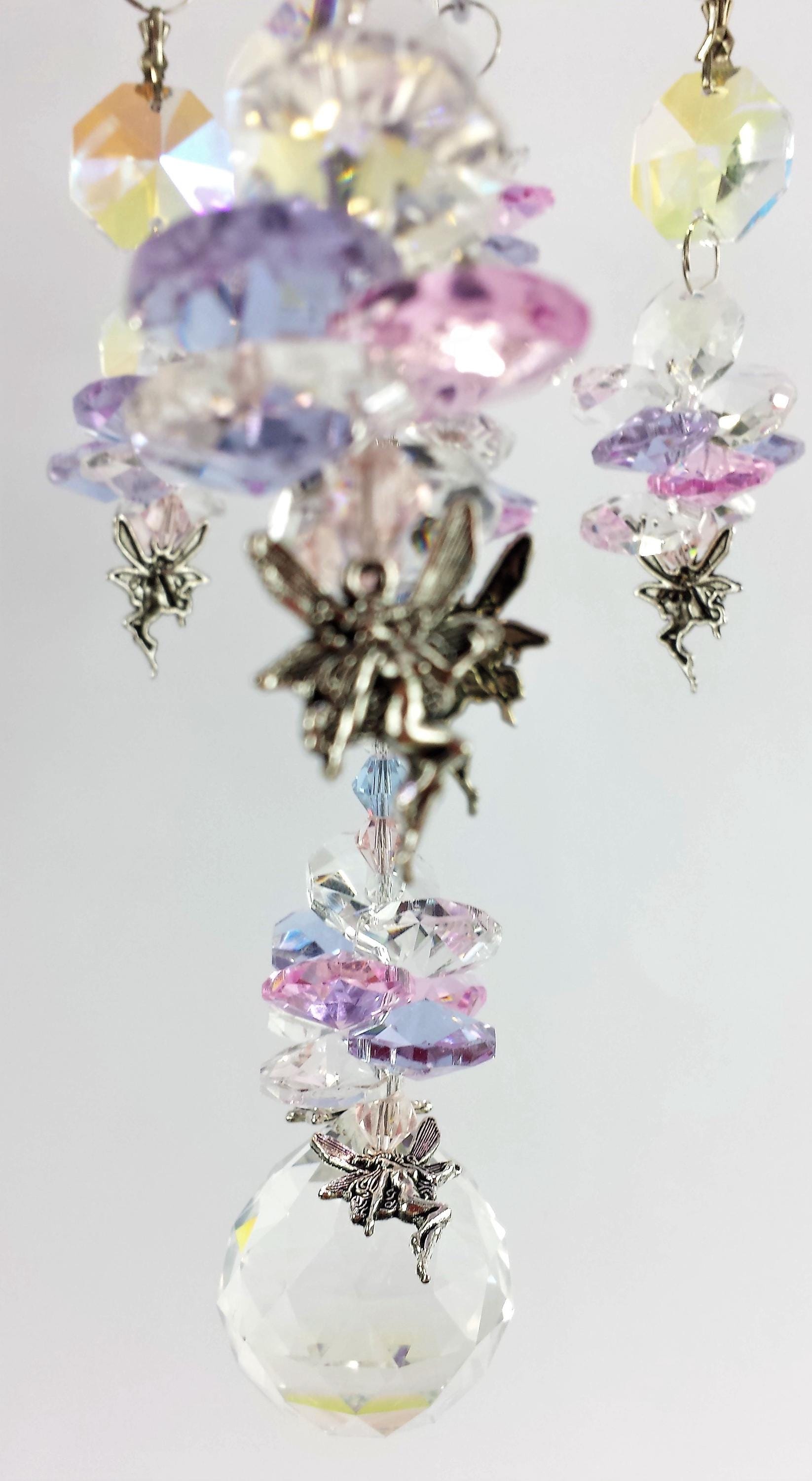 Large Fairy Crystal Suncatcher Chandelier. 11 Suncatchers With Hanging ...