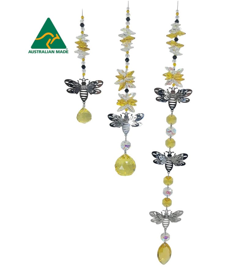 Bumble Bee Suncatchers, 3 Sizes to Choose From. Yellow Crystal ...