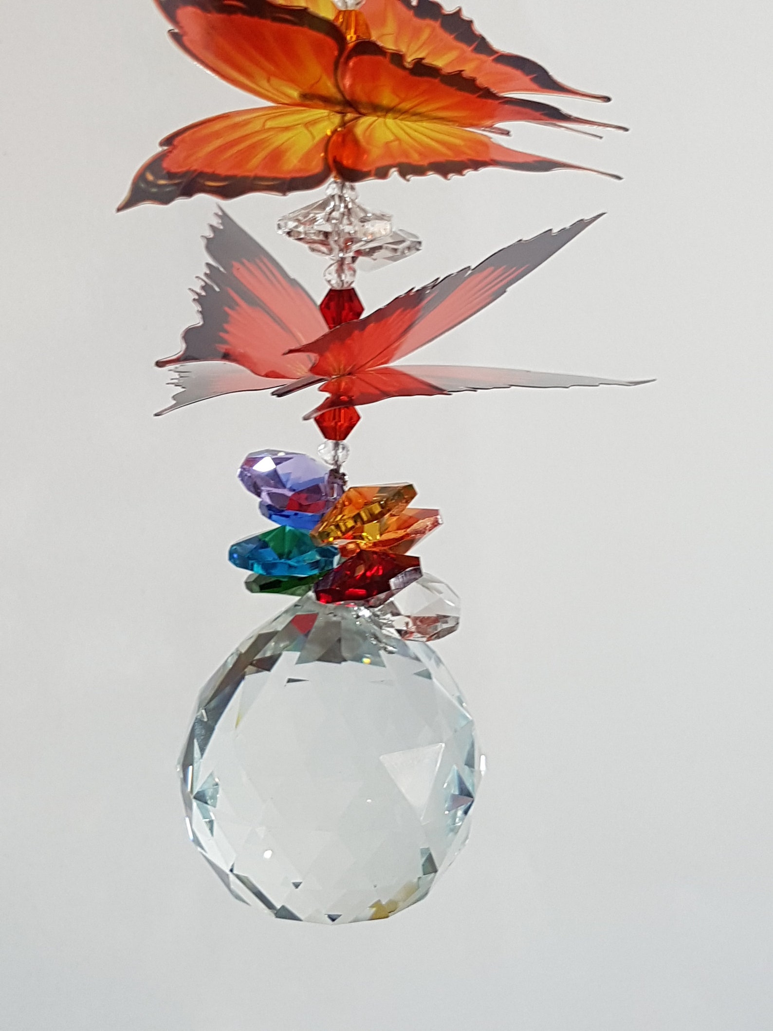 EX Large Rainbow Butterfly Crystal Suncatcher- Gifts For- Her Mom ...