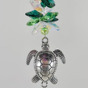 Large Green Turtle Suncatcher, Crystal Sun Catcher Gift, Hanging Glass ...