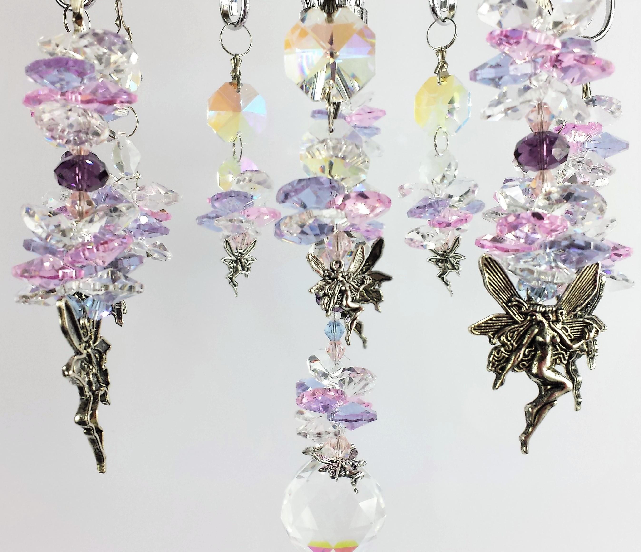 Large Fairy Crystal Suncatcher Chandelier. 11 Suncatchers With Hanging ...