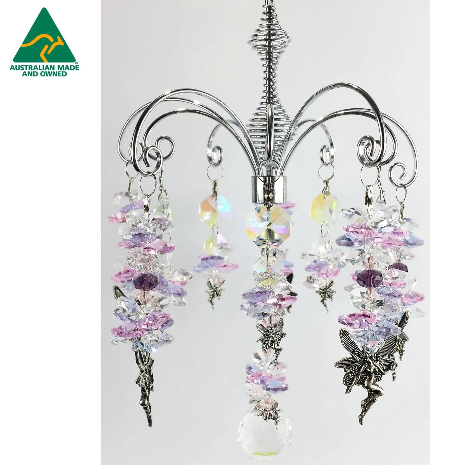 Large Fairy Crystal Suncatcher Chandelier. 11 Suncatchers With Hanging ...