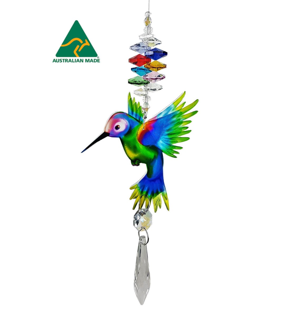 Hummingbird Suncatcher Gift. Window Hanging Home Decor Pendant. Colored ...