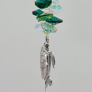 Large Green Turtle Suncatcher, Crystal Sun Catcher Gift, Hanging Glass ...