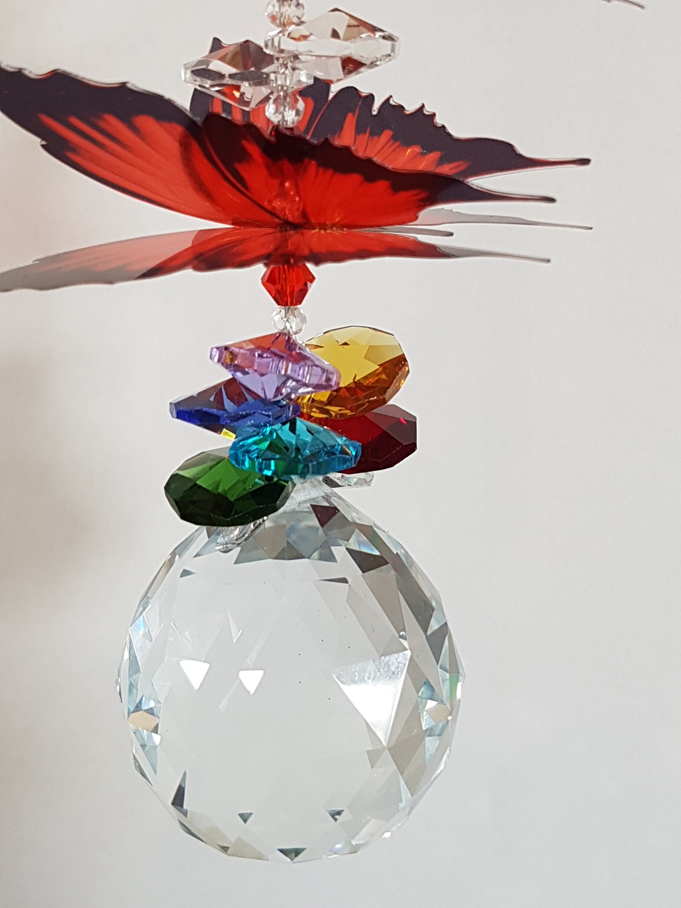EX Large Rainbow Butterfly Crystal Suncatcher- Gifts For- Her Mom ...