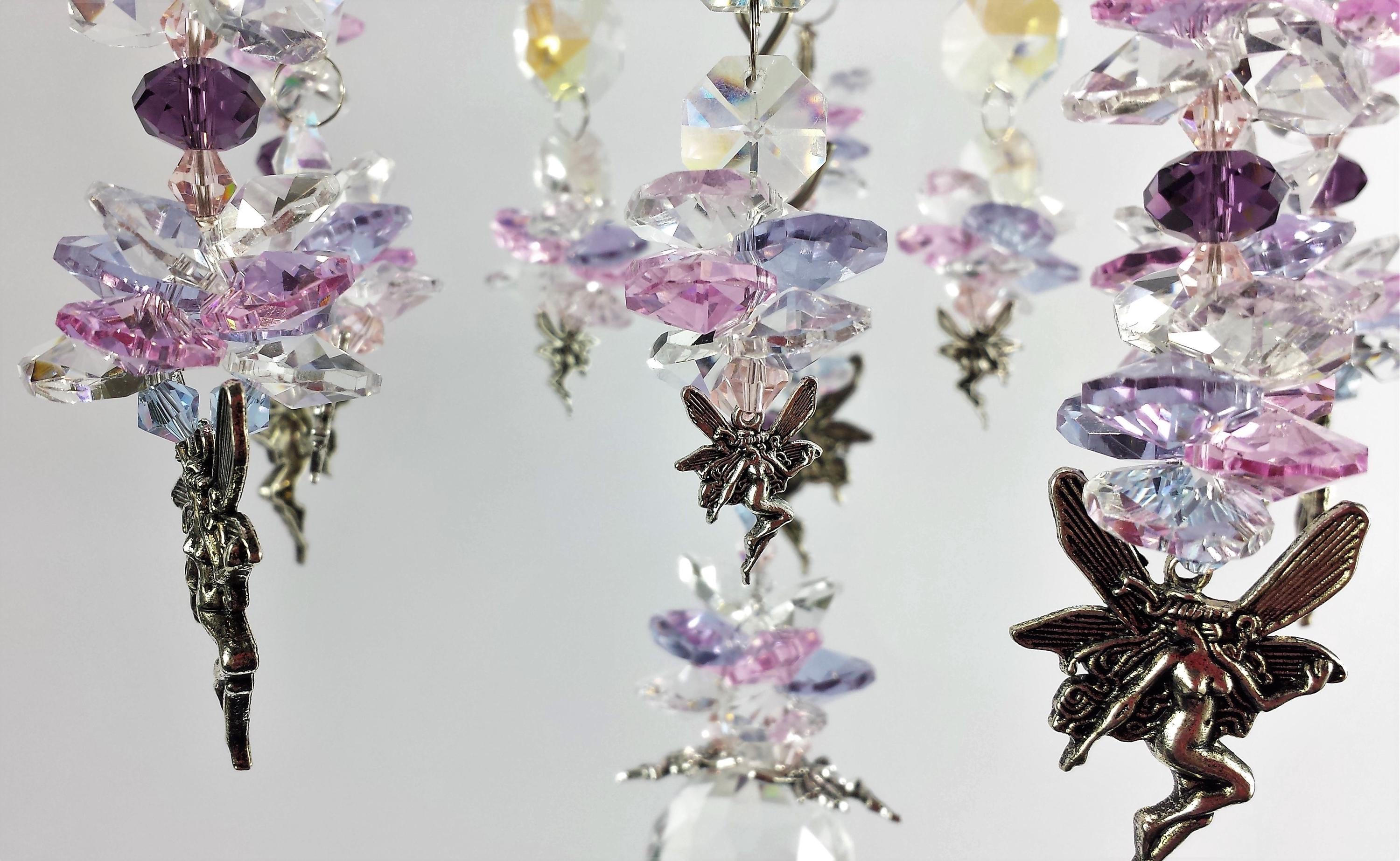 Large Fairy Crystal Suncatcher Chandelier. 11 Suncatchers With Hanging ...