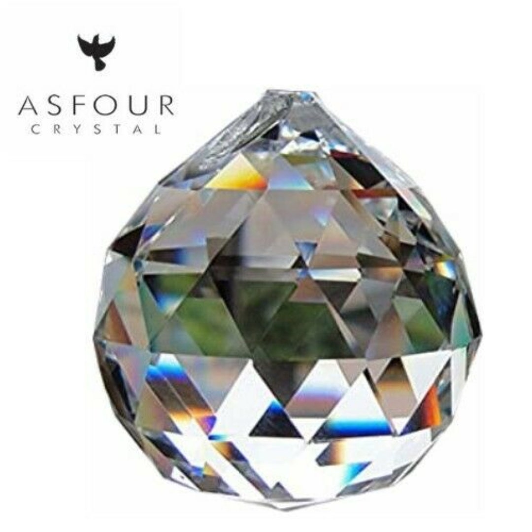 Genuine Asfour Crystal Ball Suncatcher With Engraved Logo. 20mm, 30mm ...