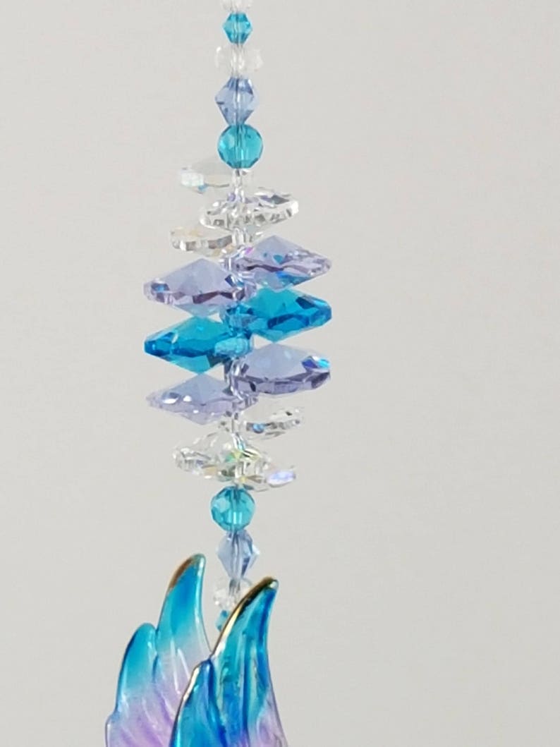 Blown Glass Hummingbird Crystal Suncatcher Gift, Window Hanging ...