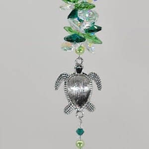 Large Green Turtle Suncatcher, Crystal Sun Catcher Gift, Hanging Glass ...