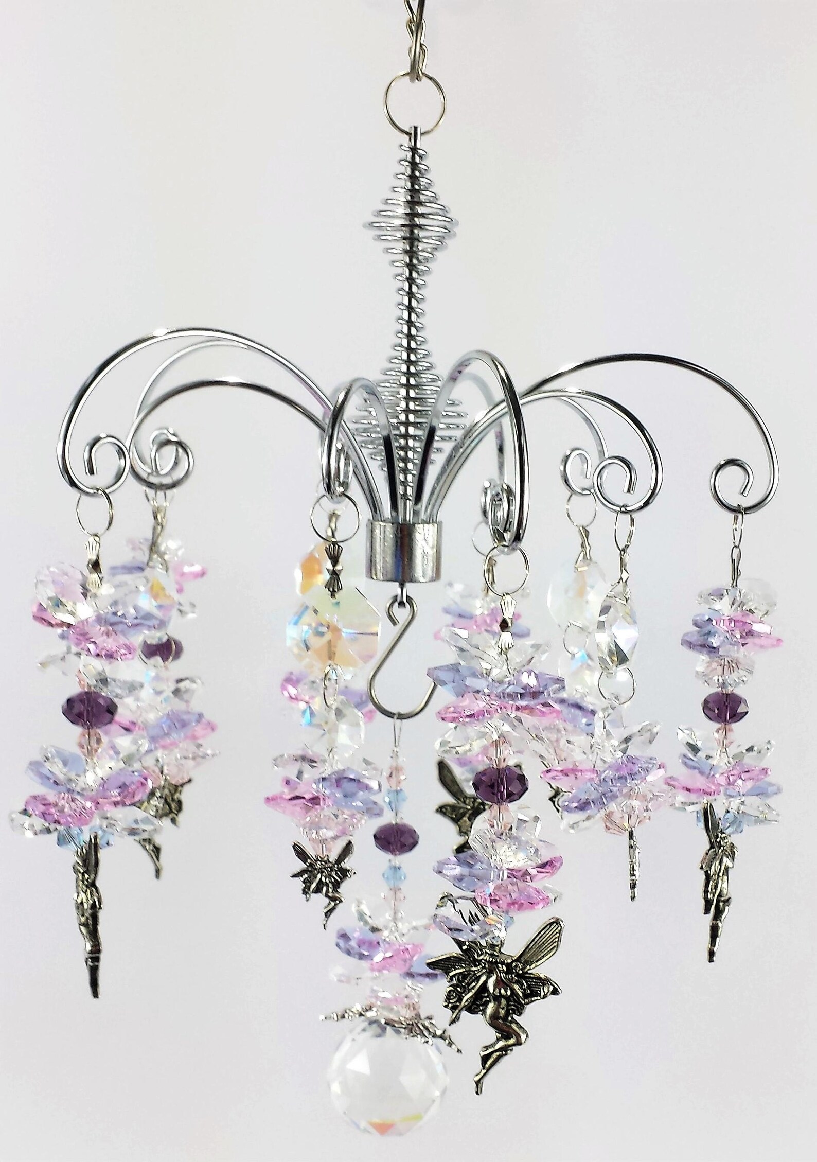 Large Fairy Crystal Suncatcher Chandelier. 11 Suncatchers With Hanging ...