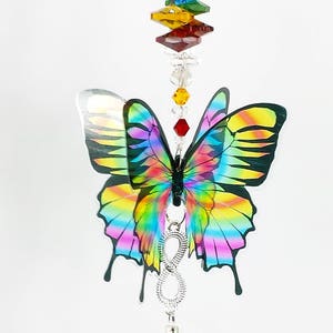 Colorful Butterfly Crystal Suncatcher, Chakra Infinity Gift for Her Mom ...