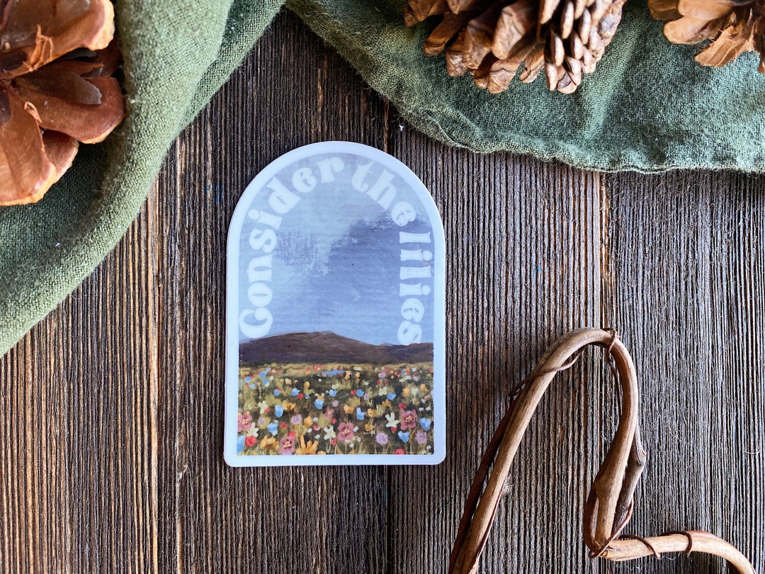 Consider the Lilies Bible Sticker, Bible Sticker, Christian Sticker ...