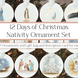 12 Days of Nativity Ornament Set Handcrafted Christmas Decor, Nativity ...