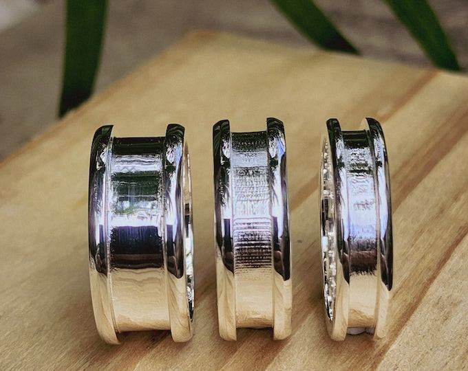 Sterling Silver Inlay Ring Blank 925 Solid Silver Channel Ring for ...