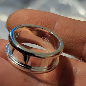 Sterling Silver Inlay Ring Blank: 925 Channel Ring for Makers - Etsy