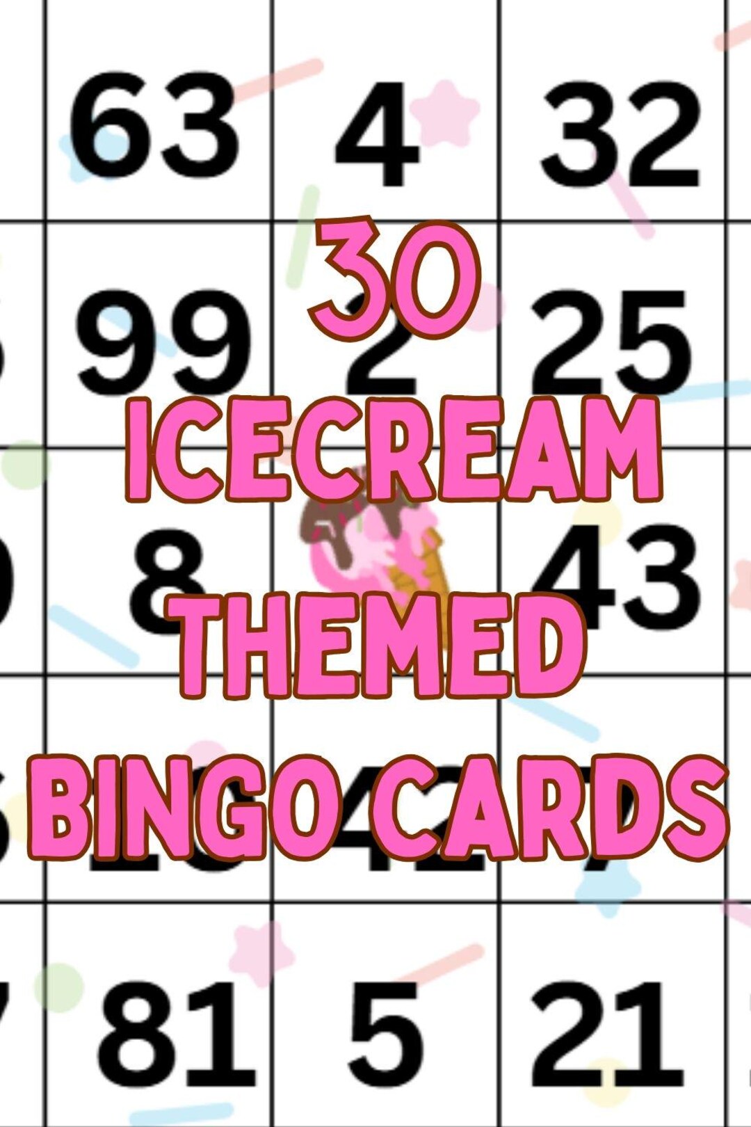 Printable Ice Cream BINGO Cards - Etsy