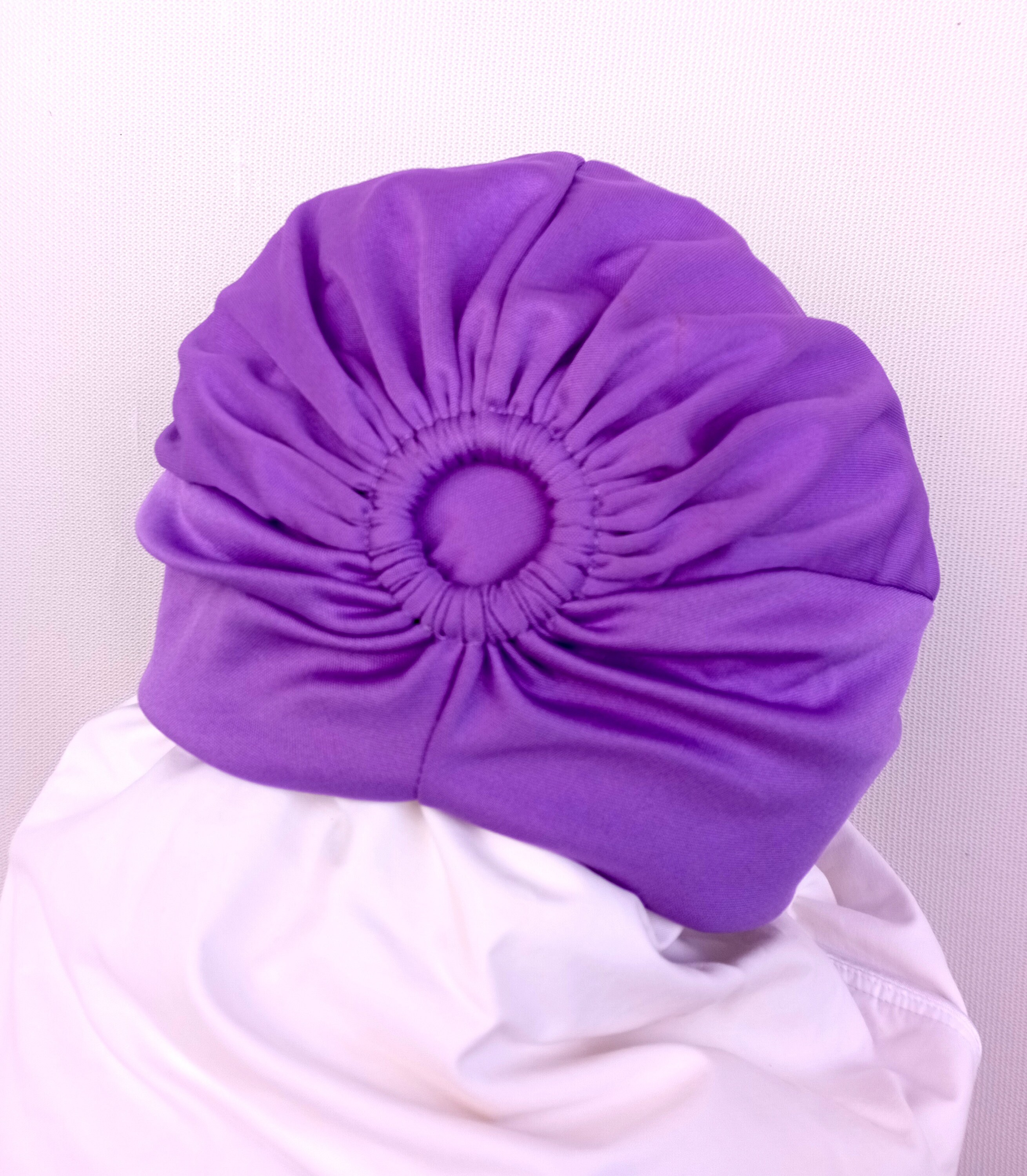 Vintage Bathing Cap Original 70s Violet or White, Turban Bathing Cap ...