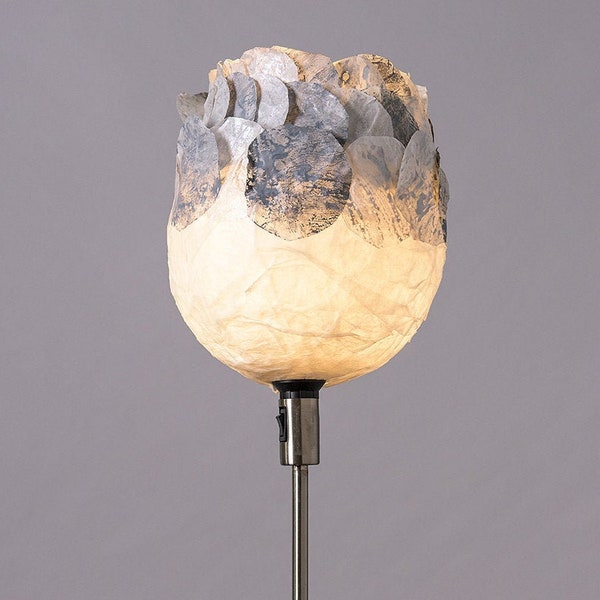 White & Gray Table Paper Lamp, Office Desk Lighting Decor, Floor Paper ...