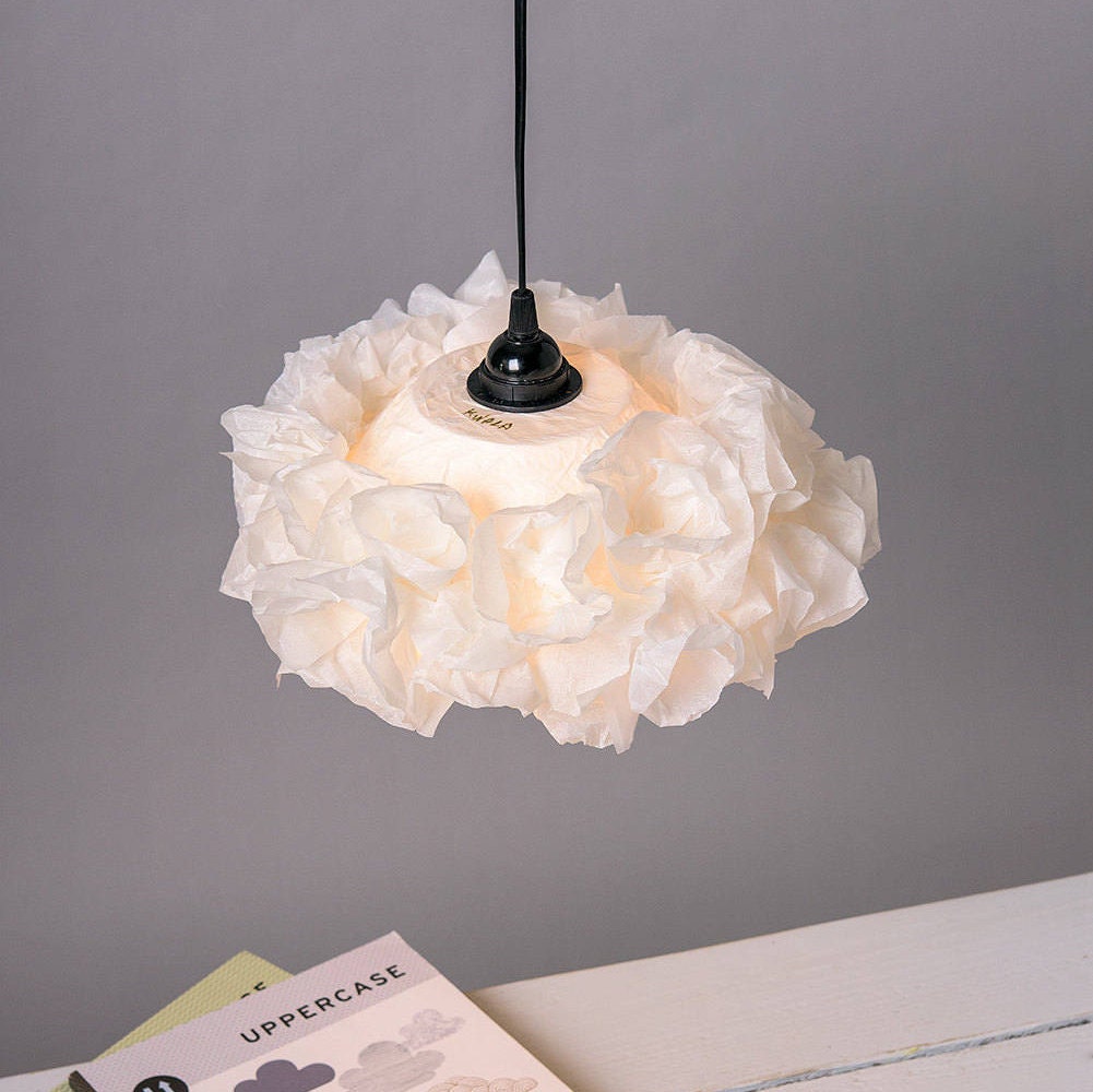 White Paper Lamp, Pendant Light, Dinning Room Decor, Boho Hanging Lamp ...