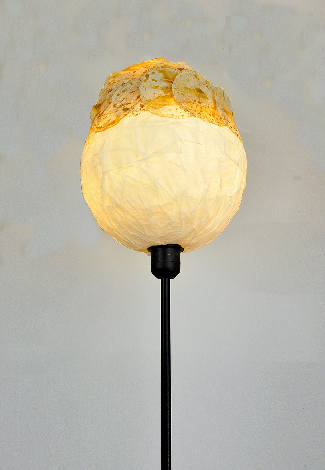Gold Paper Lampshade Floor Lamp: Handmade Soft Light - Etsy