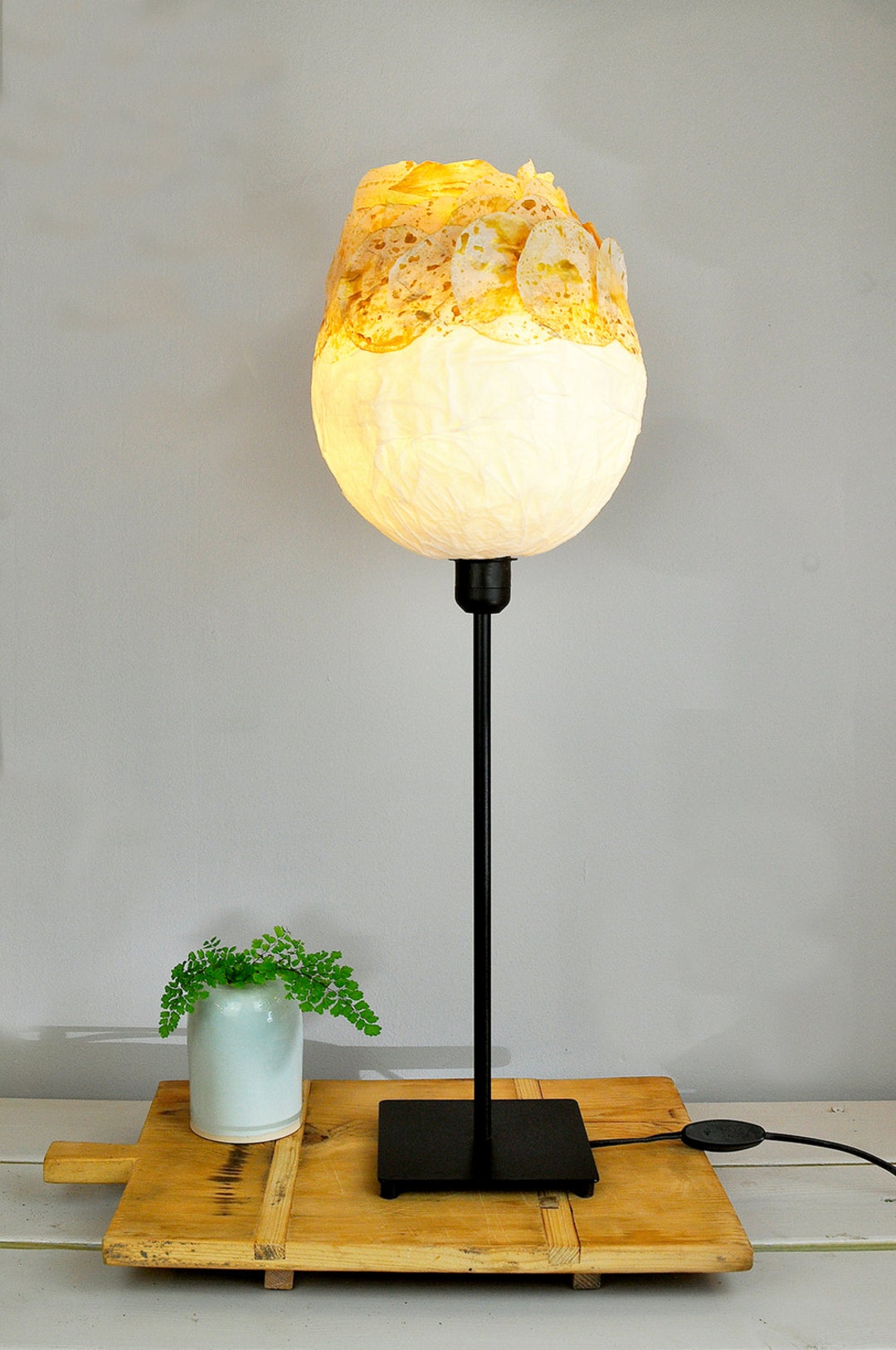 Gold Paper Lampshade Floor Lamp: Handmade Soft Light - Etsy