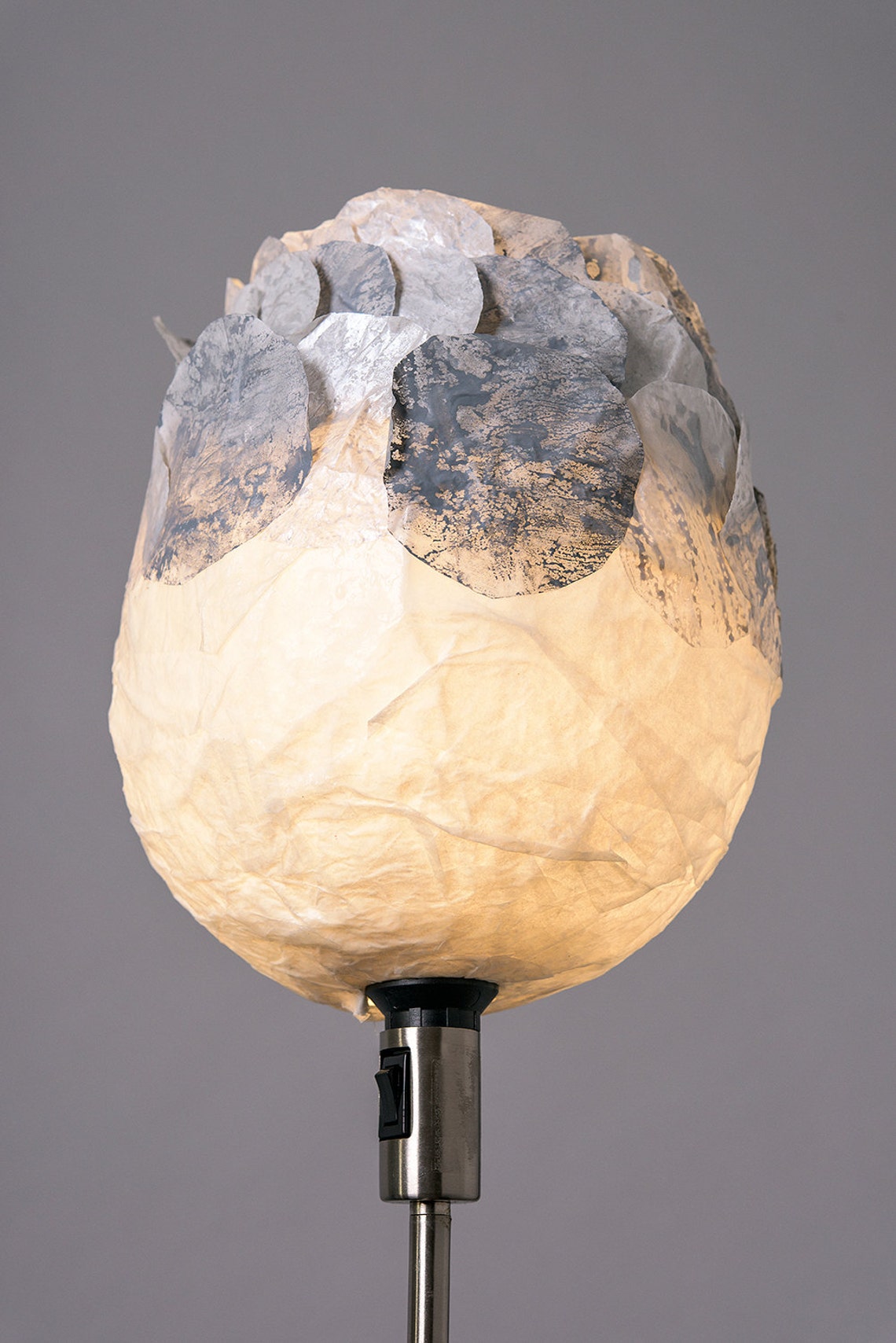 White & Gray Table Paper Lamp, Office Desk Lighting Decor, Floor Paper ...