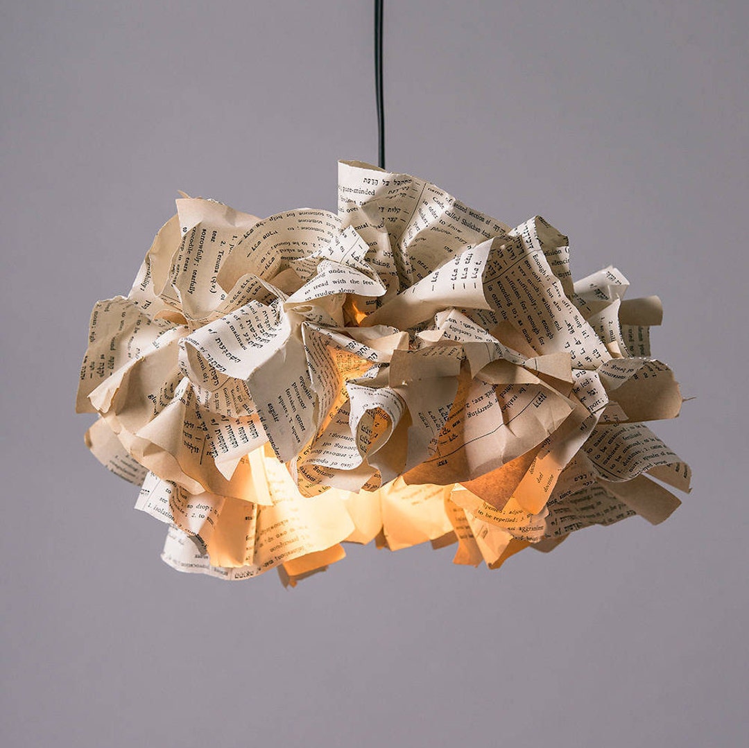 Book Paper Lamp, Light Pendant, Ceiling Light, Pendant Lamp, Office ...