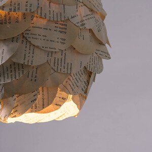 Unique Ceiling Paper Lamp, Handmade OOAK Pine Cone Shaped Hanging Light ...