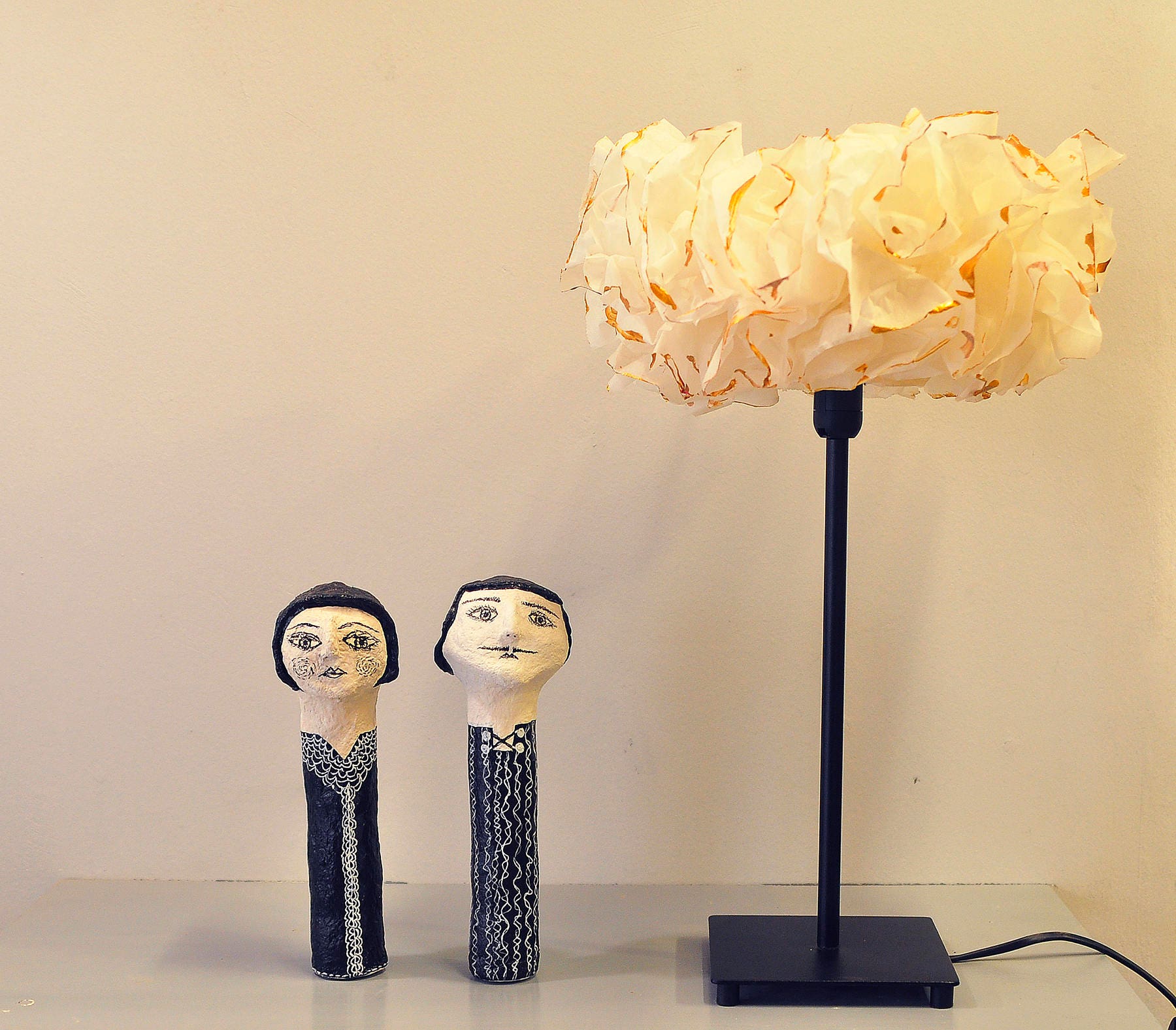 White Elegant Standing Lamp, Paper Lamp Shade, Table /desk Light ...