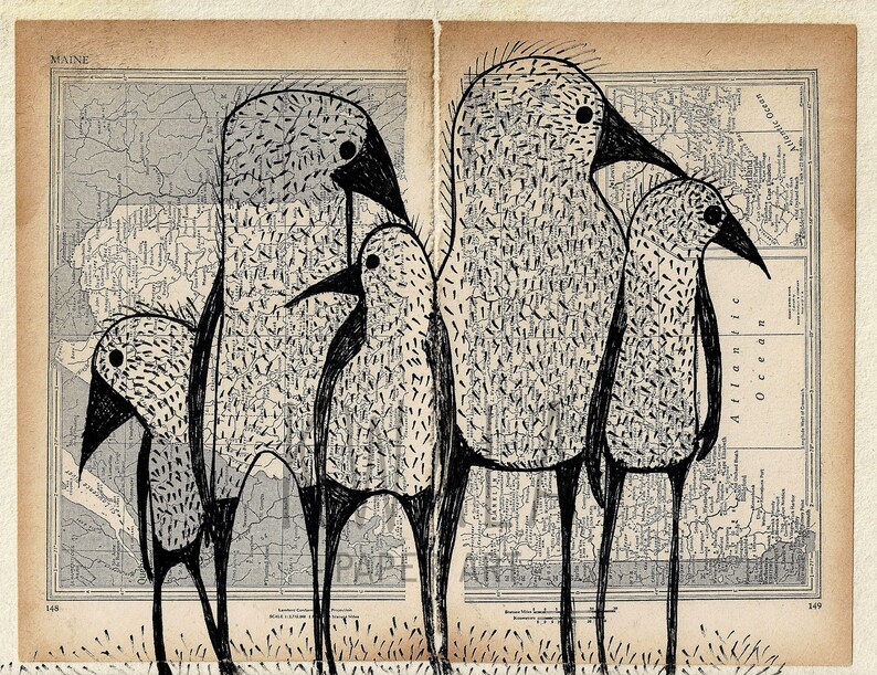 Flying Birds Wall Art Maps Collectors Atlas Collectors Maps - Etsy