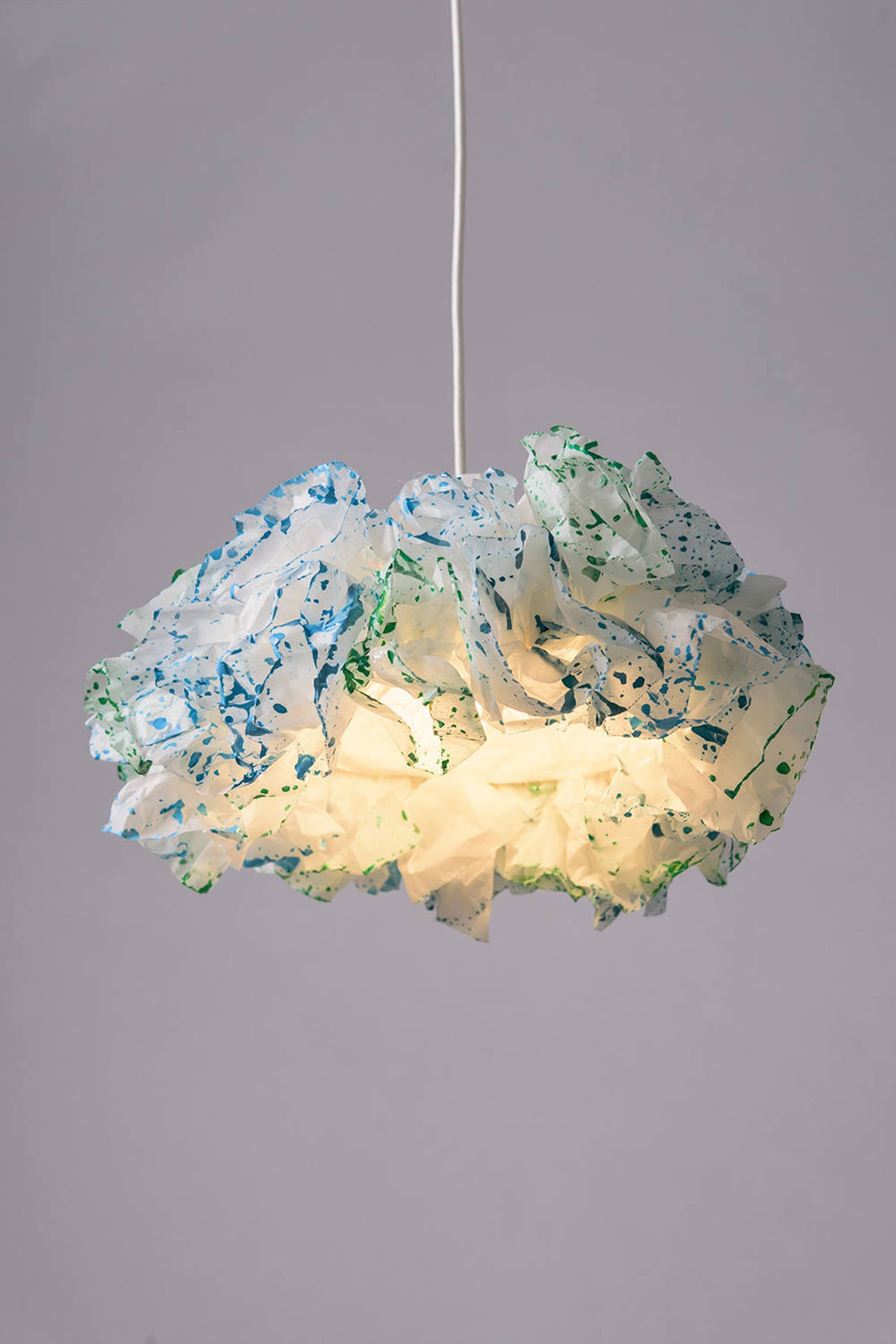 Nursery Room Decor, Turquoise Ceiling Light, Paper Lamp Shade, Handmade ...