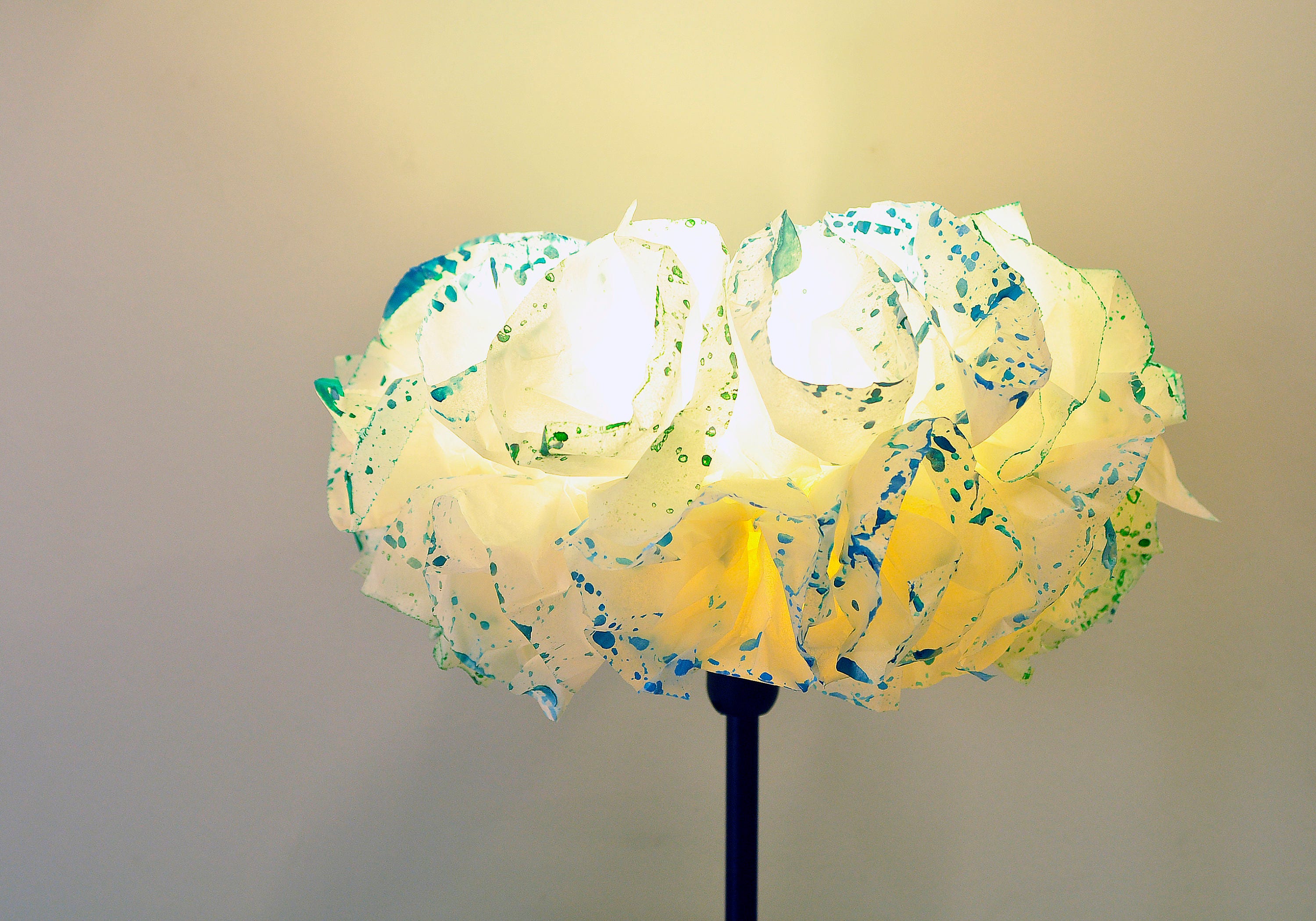 Blue & Green Paper Lamp Shade Floor / Desk Light Table Lamp - Etsy