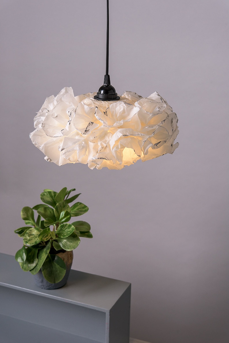 White Silver Pendant Lamp, White Light Fixture, Ceiling Lighting ...