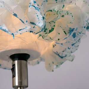Blue & Green Paper Lamp Shade, Floor / Desk Light, Table Lamp, Bedside ...