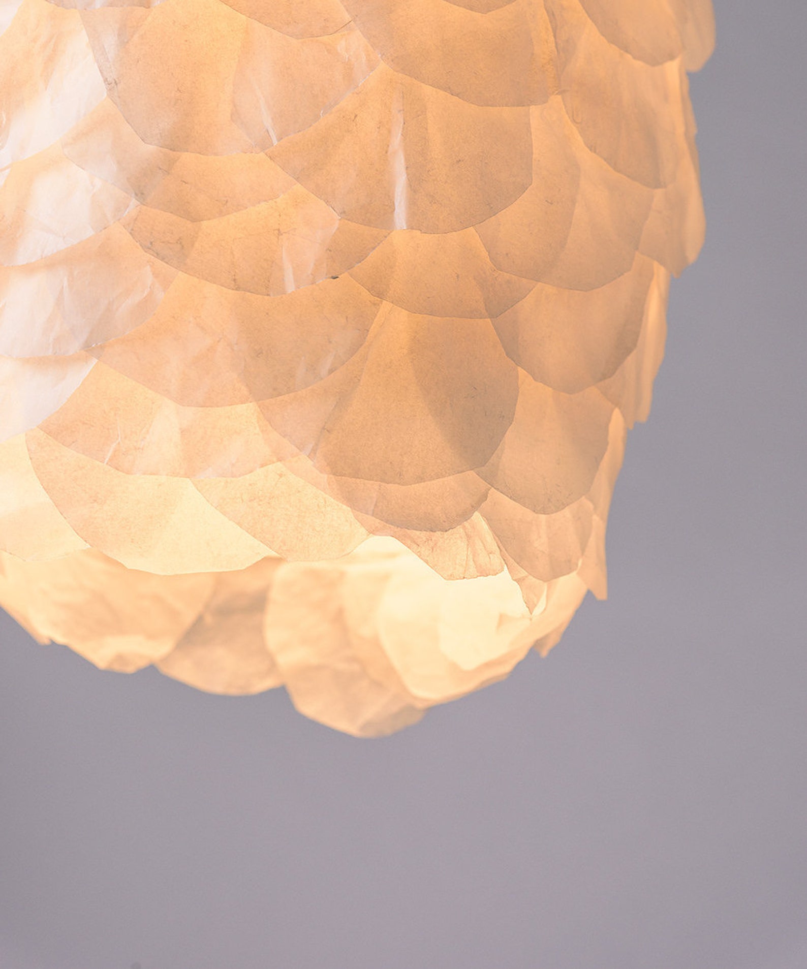 Elegant Pendant Light Paper Shade Ceiling Lamp Nordic White | Etsy