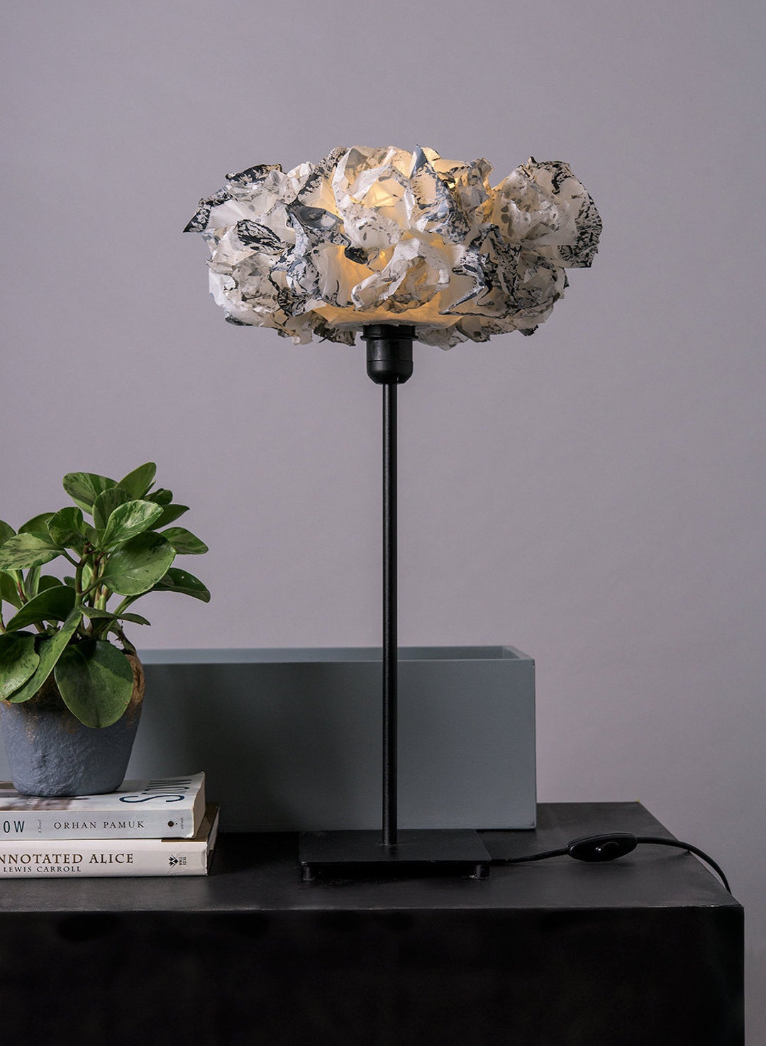 Gray Table Lamp , Night Light, Floor Light, Bedside Nightstand Lamp ...