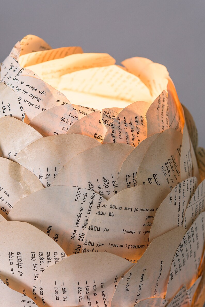 Paper Ecological Book Paper Up-cycled Standing Lamp Floor / - Etsy