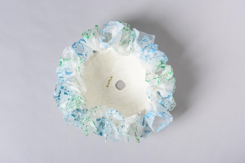 Blue & Green Paper Lamp Shade Floor / Desk Light Table Lamp - Etsy