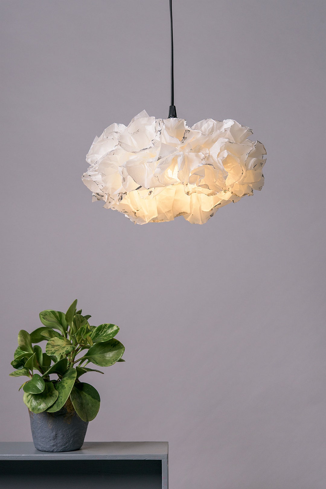 White Silver Pendant Lamp, White Light Fixture, Ceiling Lighting ...