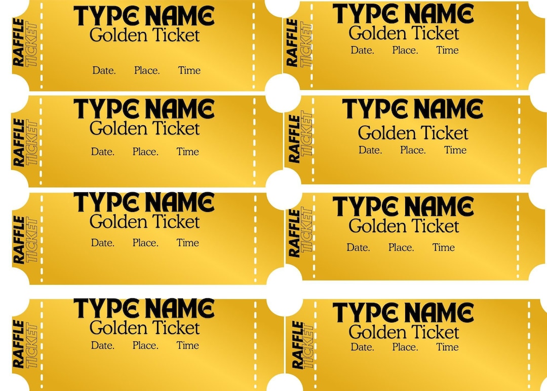 GOLDEN RAFFLE TICKETS - Etsy