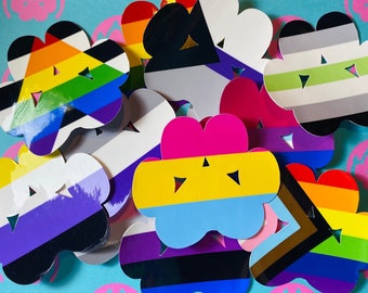 LGBTQ Pride Flag Paw 1.5 Vinly Stickers Cute, Pride, Furry Sticker, Gay ...