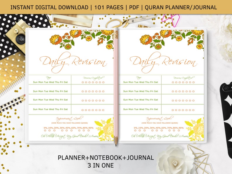 Quran Daily Printable Planner Quran Journal Digital Planner - Etsy
