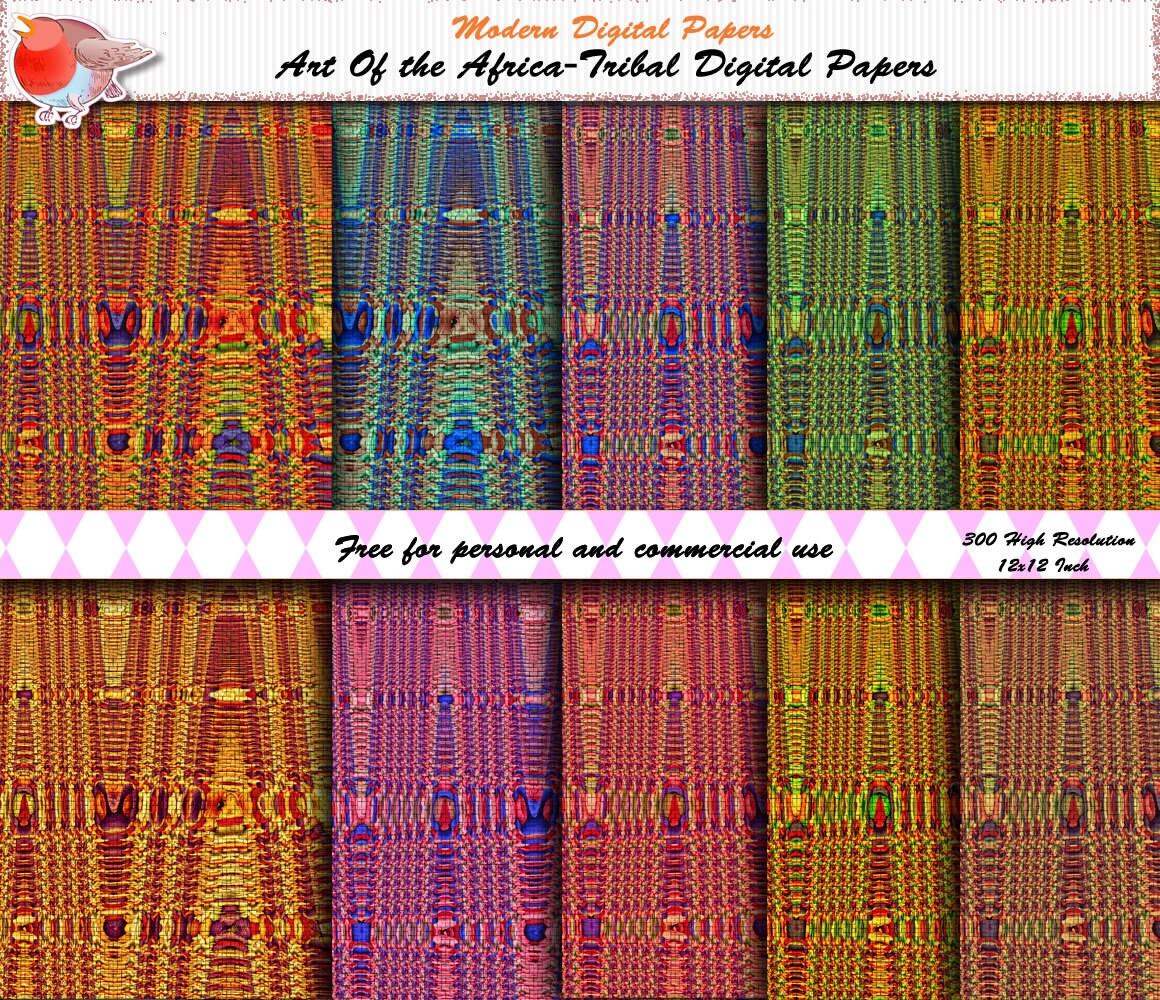 Tribal Digital Paper-art of the Africaafrica Arttribal - Etsy