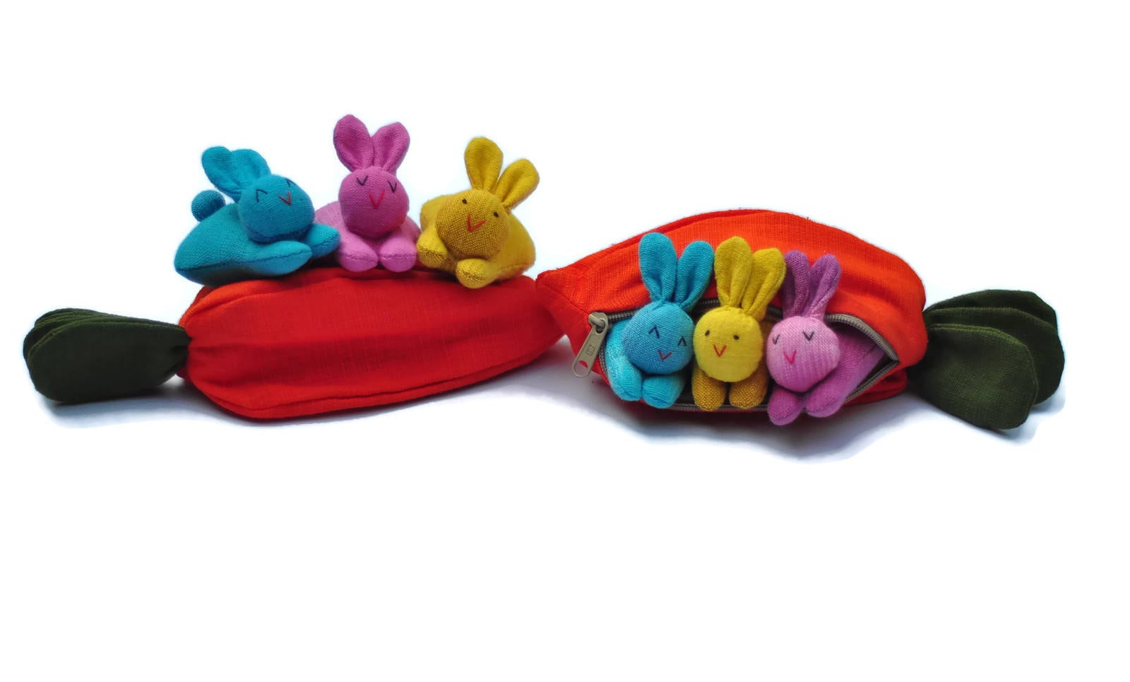 Bunny Toy Bunny and Carrot Purse Easter Bunny Family Rabbit Toy Family ...