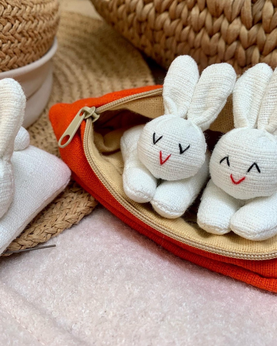 Bunny Toy Bunny and Carrot Purse Easter Bunny Family Rabbit Toy Family ...