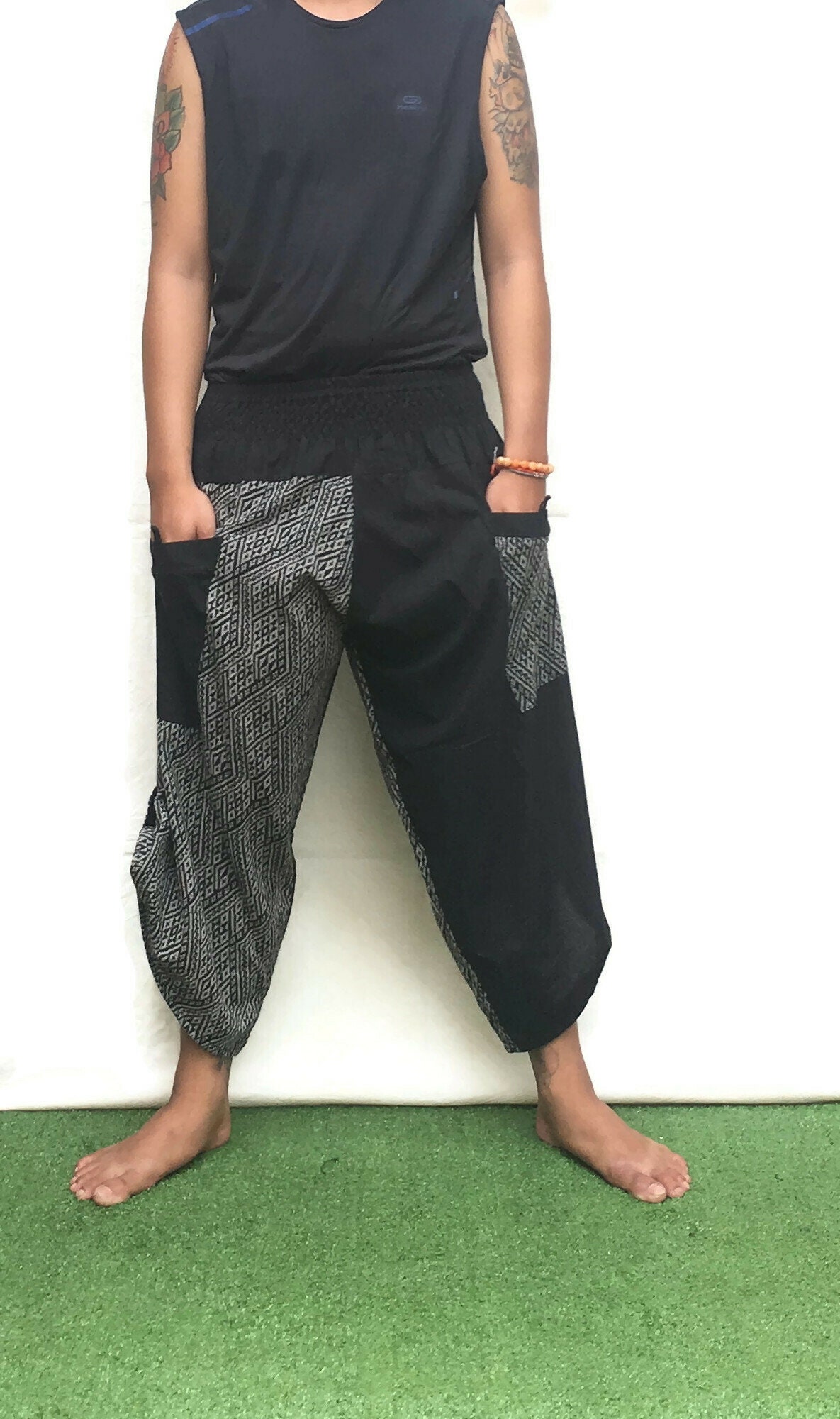 Samurai Pants Ninja Pants Men's Fashion Harem Pants Yoga Pants Wide Leg ...