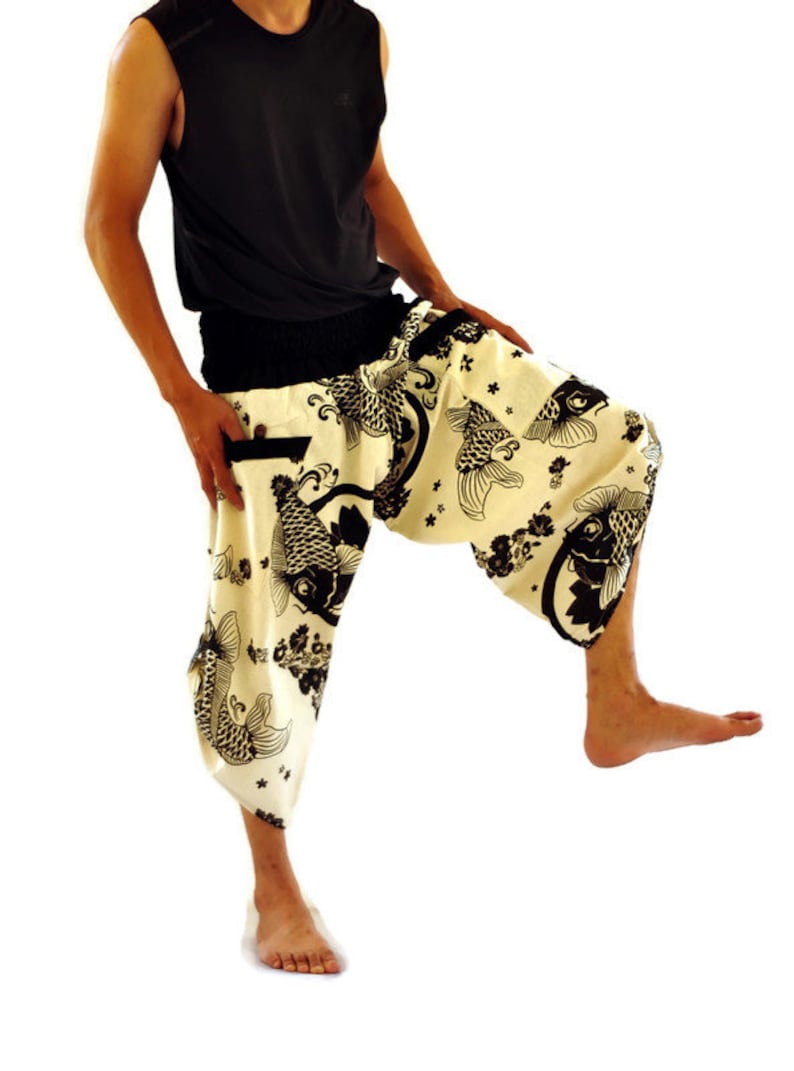 Samurai Pants Ninja Pants Men's Fashion Harem Pants Yoga Pants Wide Leg ...