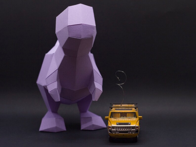 Paper Model Pdf Template T Rex Dinosaur 3d Paper Etsy