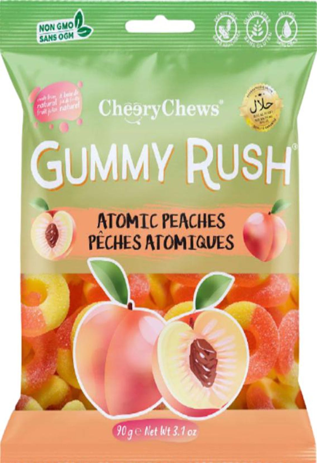 Cheery Chews Gummy Rush Atomic Peaches - 3.1 Oz (90gr) - Etsy